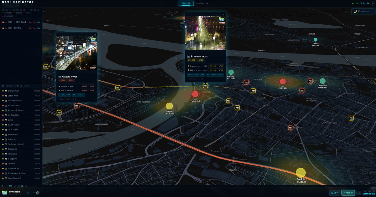 NAXI Navigator — Saobraćaj u Beogradu Uživo | Kamere, Navigacija, GSP